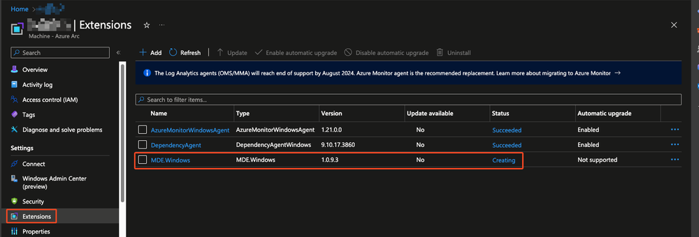 Azure Arc - Deploy MDE Extension via Script
